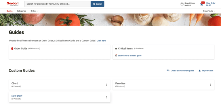 Gordon Ordering Quick Start Guide | Gordon Food Service