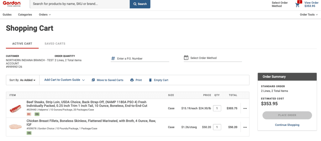 Gordon Ordering Quick Start Guide | Gordon Food Service