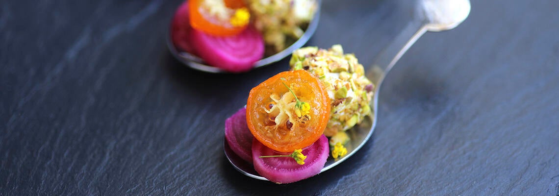 Pickled Baby Beets With Goat Cheese and Kumquats | Gordon Food Service
