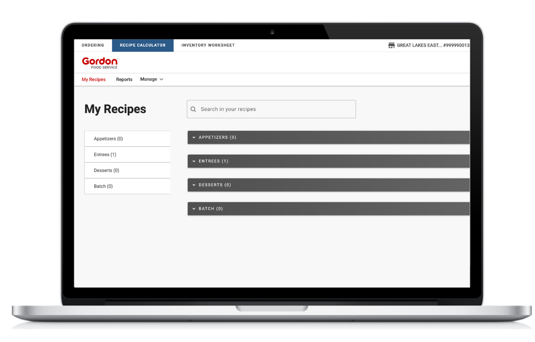 Recipe Calculator | Gordon Food Service